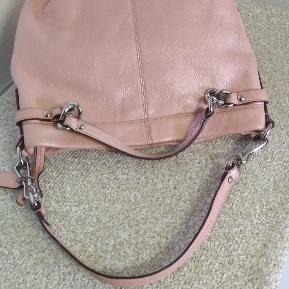 Coach Brooke Pink/Peach Pebbled Leather Bag - Gem